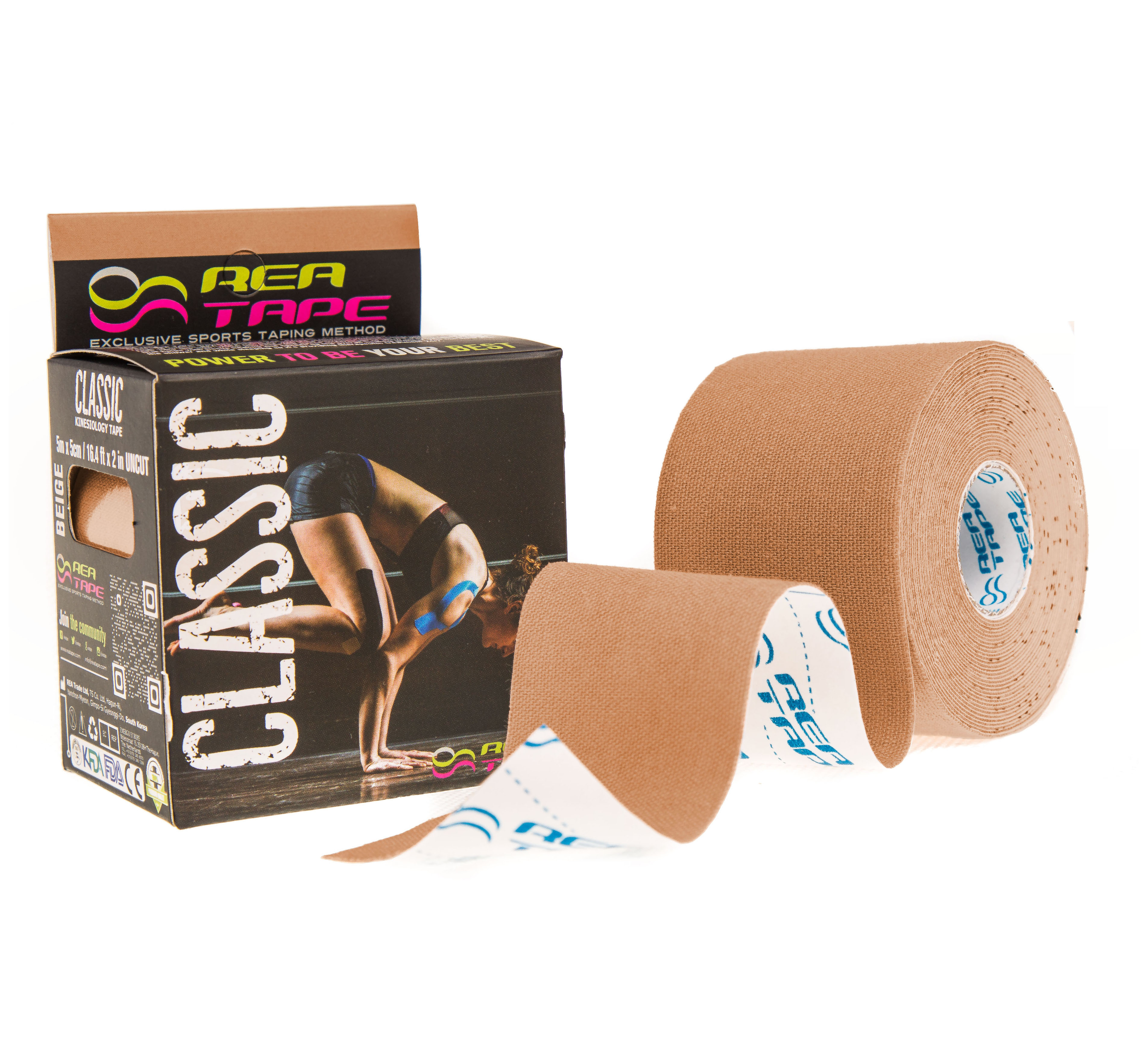 Rea Tape Classic taśma do Kinesiology tapingu – beż – Sklep Fizjostep